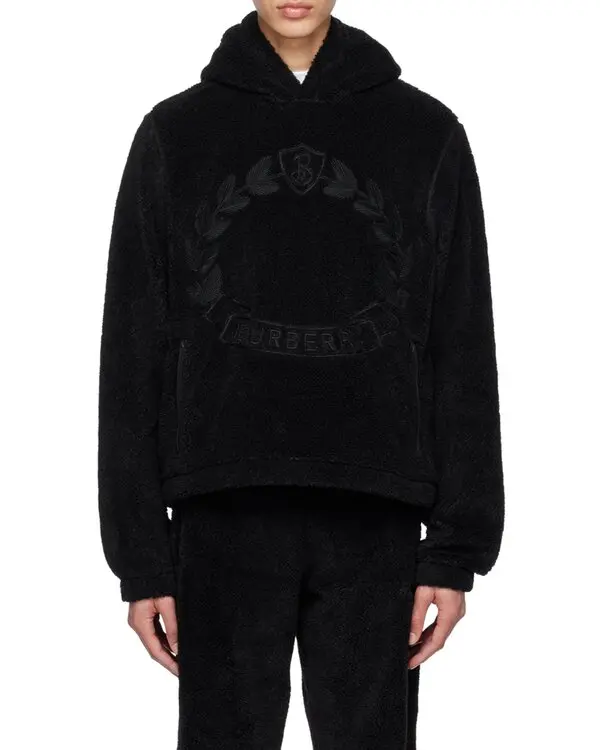 Burberry Logo Embroidered Teddy Hoodie