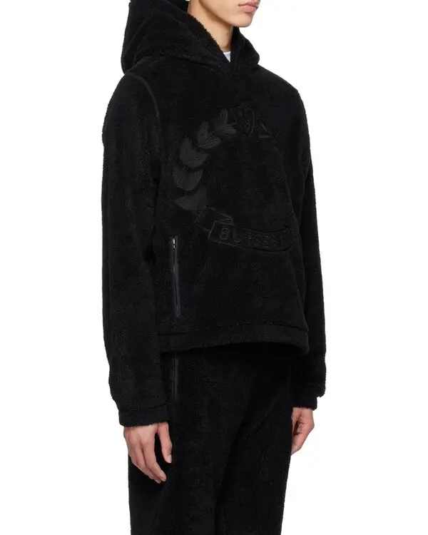 Burberry Logo Embroidered Teddy Hoodie