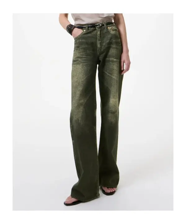 Our Legacy Aurora Print Straight Leg Jeans - Green