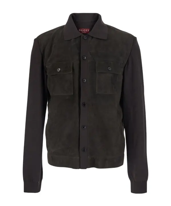 Gucci Leather Button-front Jacket