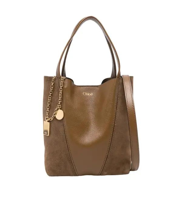 Chloé Spin Panelled Tote Bag - Brown