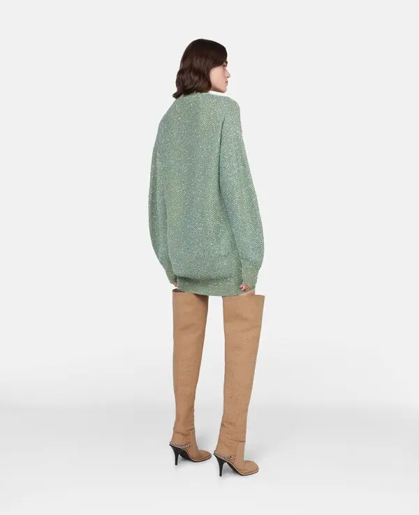 Stella McCartney Sequinned Knitted Cape Dress