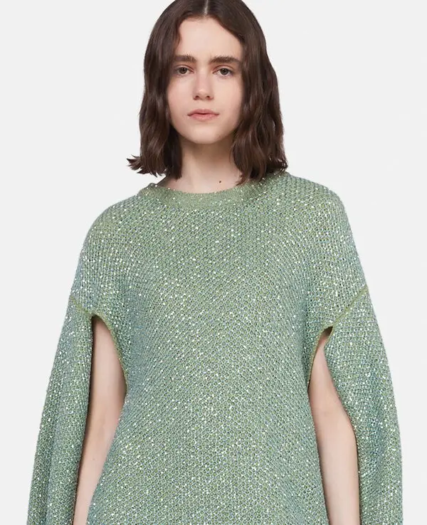 Stella McCartney Sequinned Knitted Cape Dress