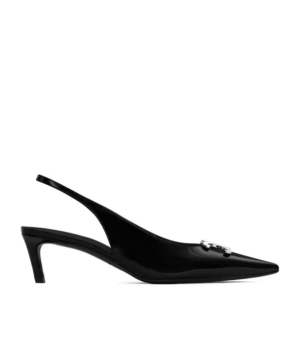 Celine Alma Triomphe Slingback In Glossy Calfskin