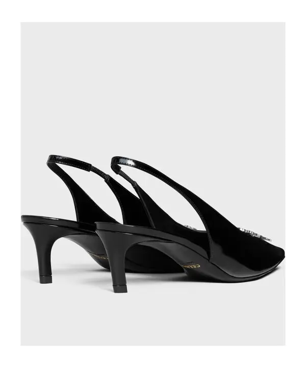 Celine Alma Triomphe Slingback In Glossy Calfskin