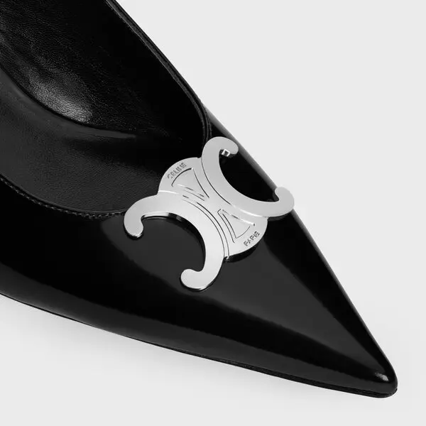 Celine Alma Triomphe Slingback In Glossy Calfskin