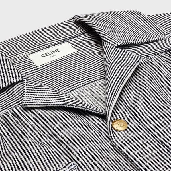 Celine Hickory Striped Cotton Tunic Mini Dress