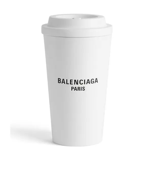 Balenciaga 9am Coffee Cup Clutch Bag - White