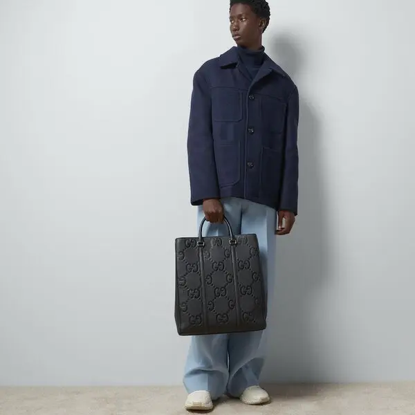 Gucci Jumbo Gg Leather Tote Bag
