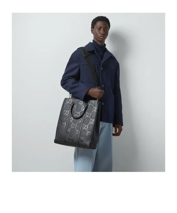 Gucci Jumbo Gg Leather Tote Bag