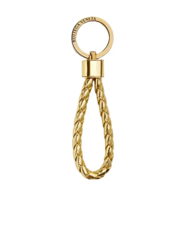 Bottega Veneta Intrecciato Key Ring - Yellow