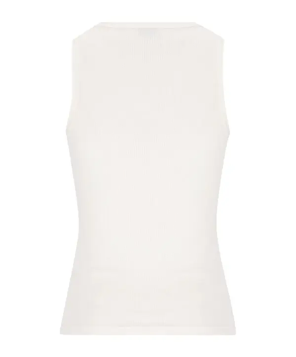 Burberry Ribbed Tank Top With Bow Detail - White