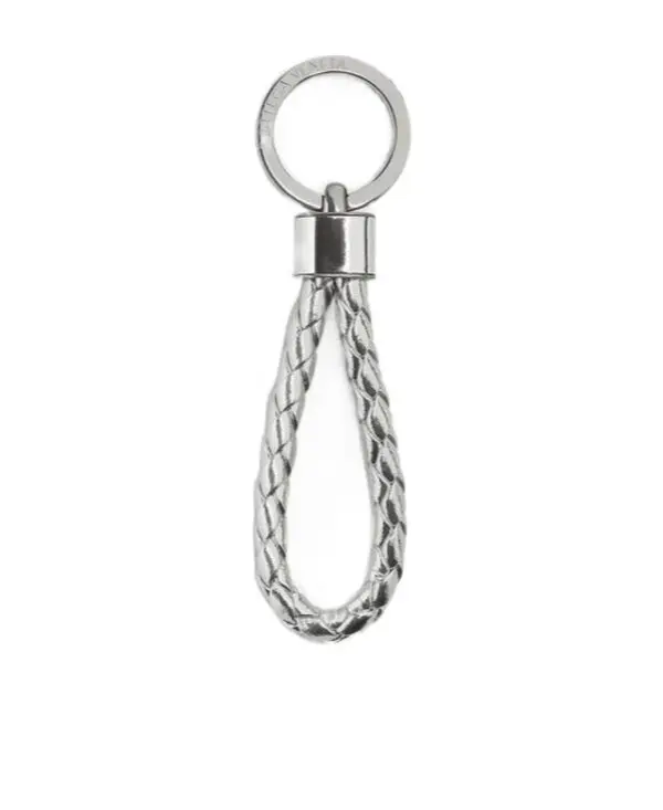 Bottega Veneta Intrecciato Keyring - Gray