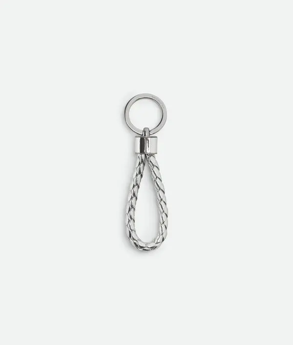 Bottega Veneta Intrecciato Keyring - Gray