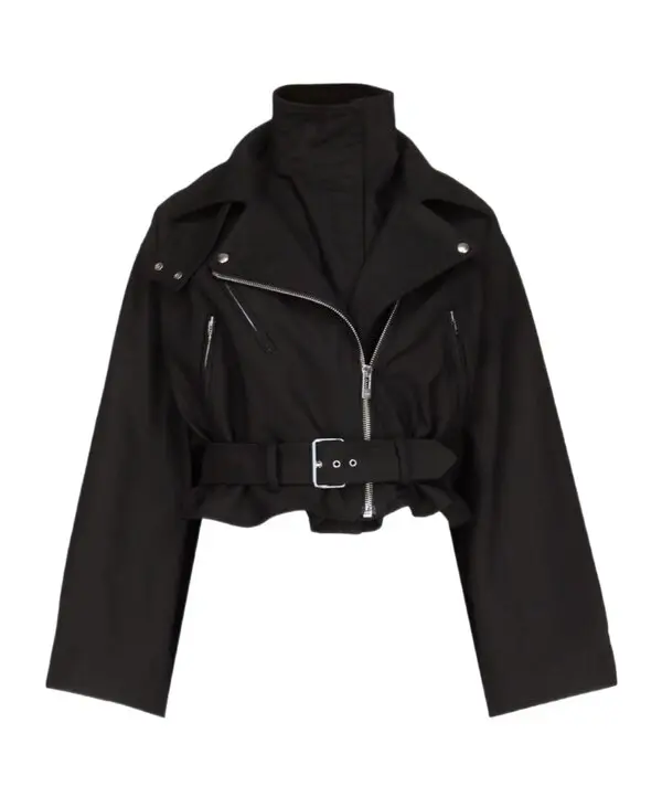 Alaïa Belted Cotton Jacket - Black