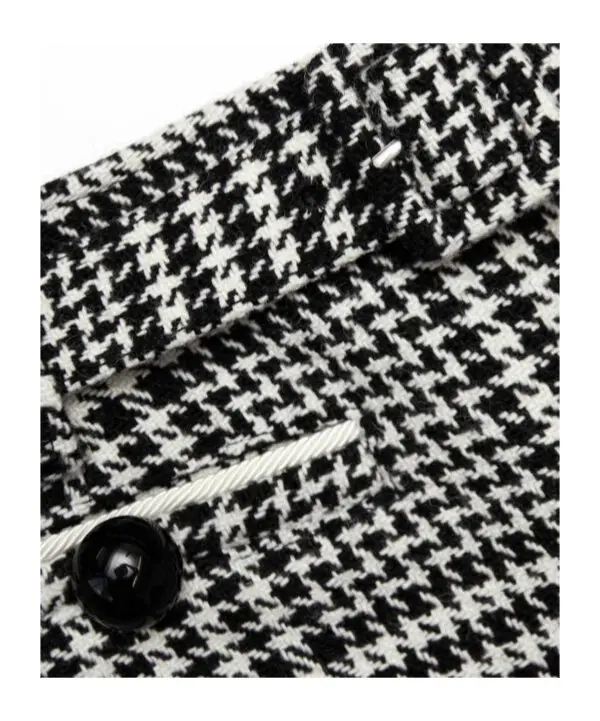 SELF-PORTRAIT Houndstooth Belted Mini Skort - Gray