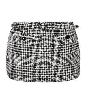 SELF-PORTRAIT Houndstooth Belted Mini Skort - No