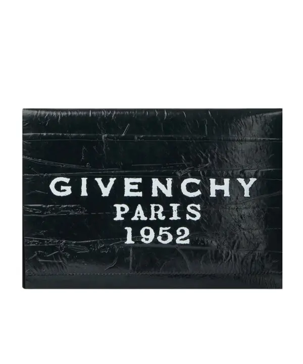 Givenchy Logo Printed Clutch Bag - Black