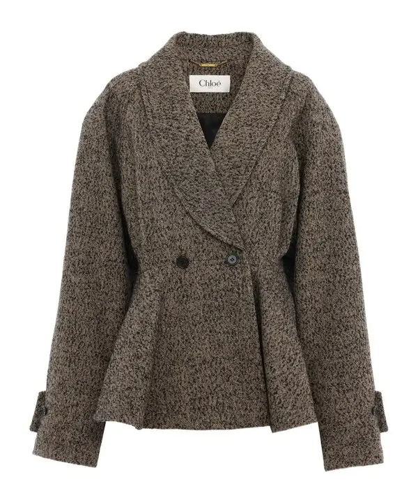 Chloé Double-breasted Short Riding Coat - Beige-black