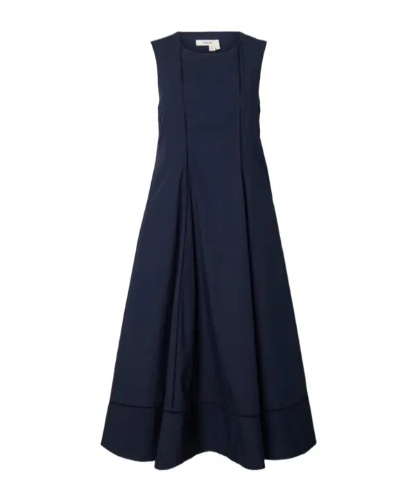 SELECTED Sleeveless Boat Neck Dress With Side Pockets - Black