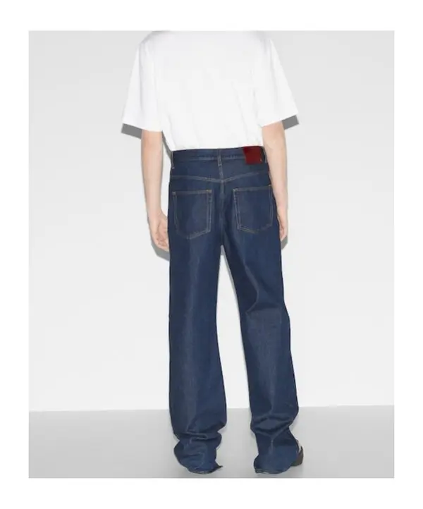 Gucci Baggy Straight-leg Jeans With Slit Hem - Dark Blue