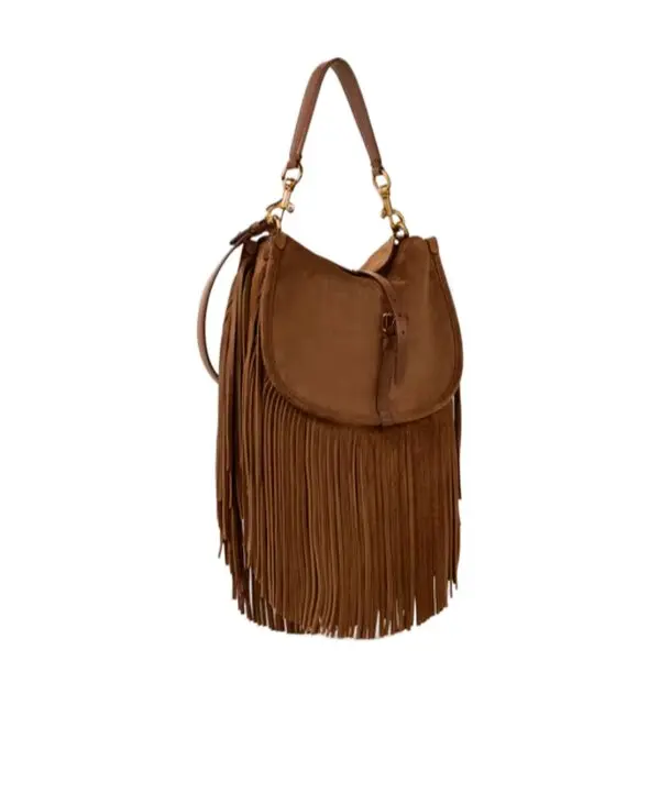 Etro Pony Fringed Shoulder Bag - Camel