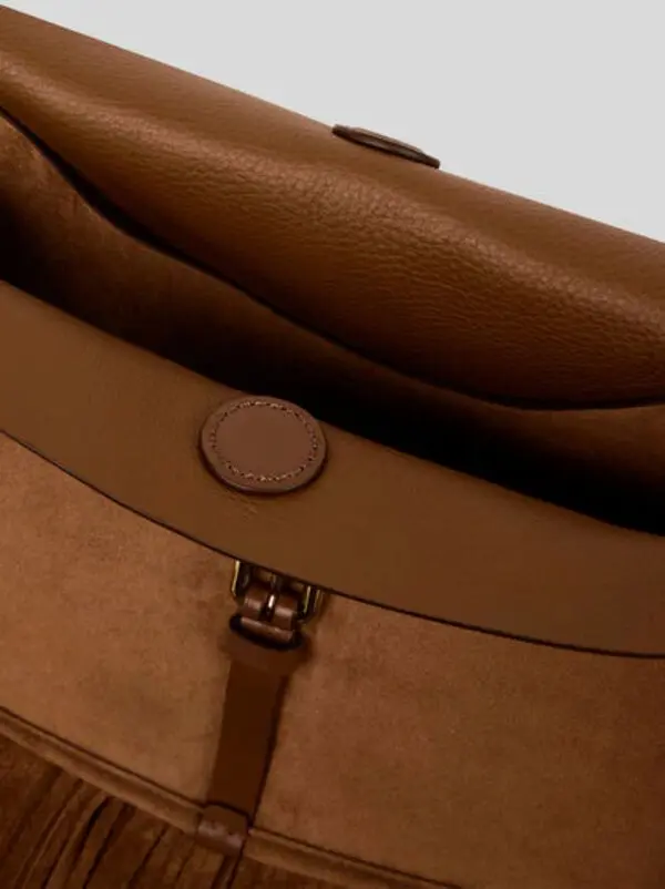 Etro Pony Fringed Shoulder Bag - Camel