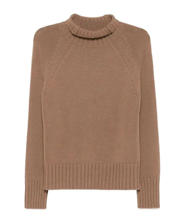 Max Mara Turtleneck Knitted Jumper - Brown