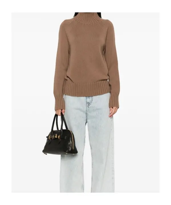 Max Mara Turtleneck Knitted Jumper - Brown