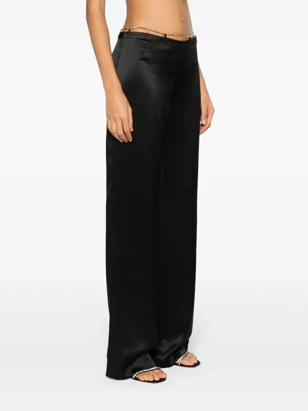 Alexander Wang Low-rise Flared Trousers With Gold-plated Chain Detail