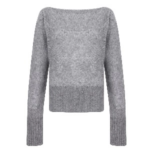 TOM FORD Long Sleeve Boat Neck Knit Jumper - Grey