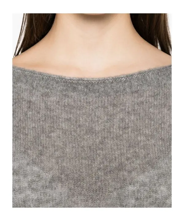 TOM FORD Long Sleeve Boat Neck Knit Jumper - Grey