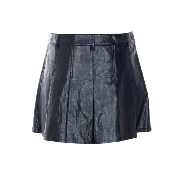 Michael Kors Pleated Patent Mini Skirt