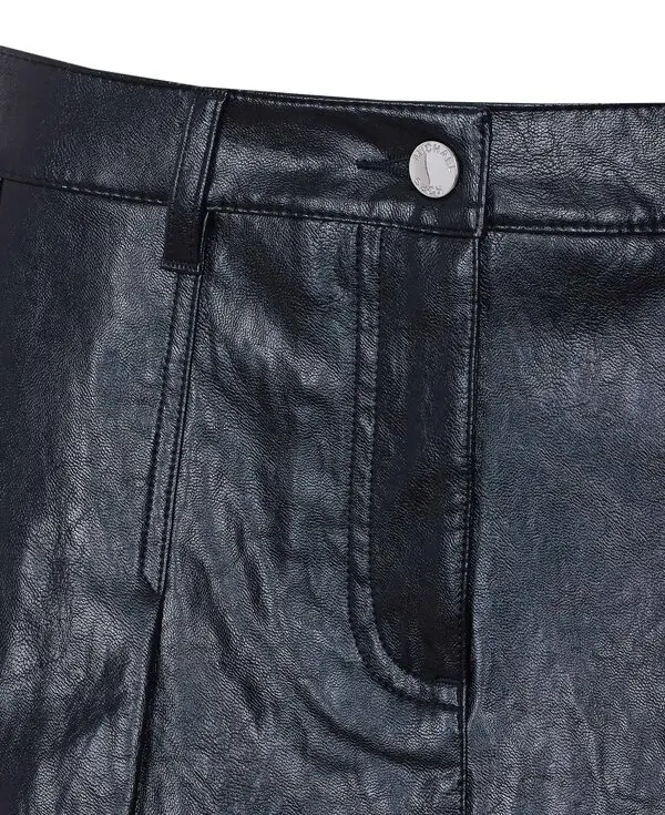 Michael Kors Pleated Patent Mini Skirt