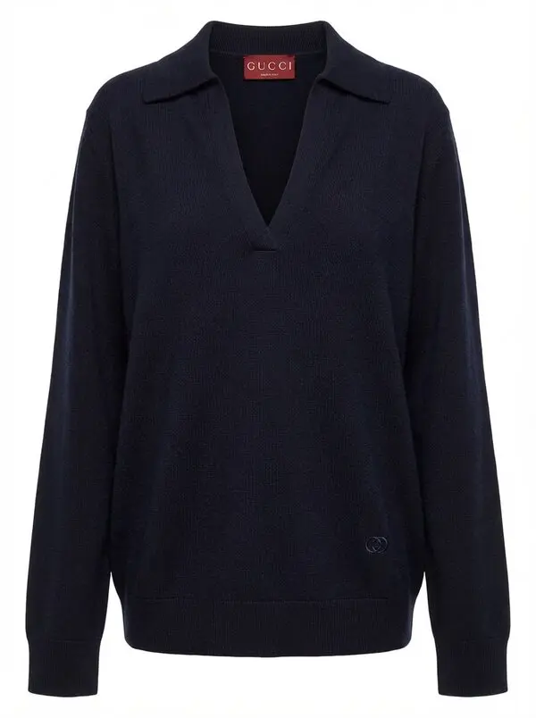 Gucci Polo-neck Logo Top - Black