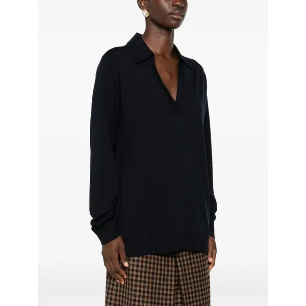 Gucci Logo Embroidered Long-sleeve Knit Polo Shirt