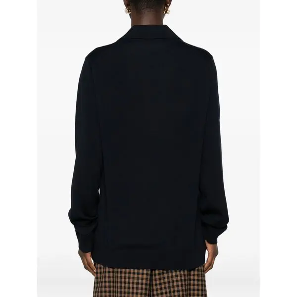 Gucci Logo Embroidered Long-sleeve Knit Polo Shirt