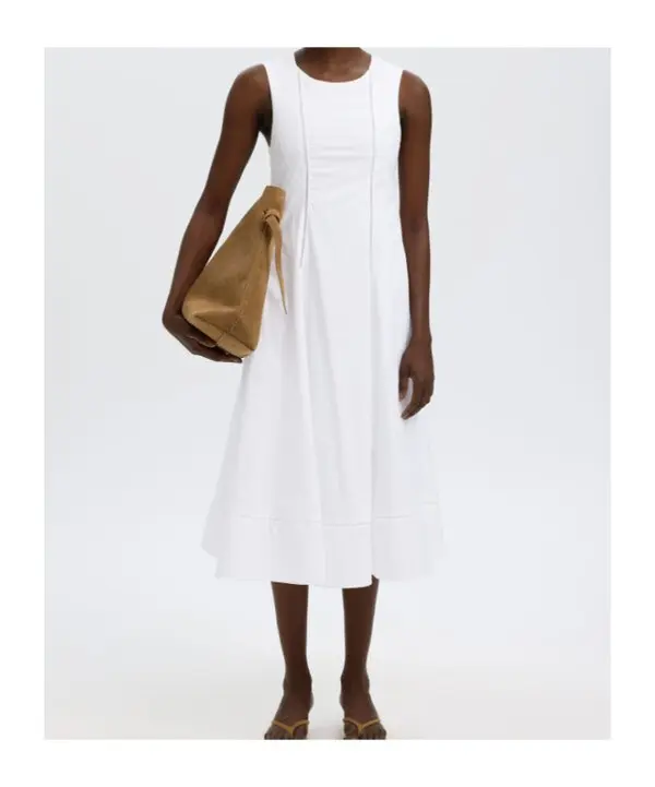SELECTED Sleeveless Boat Neck Dress With Side Pockets
