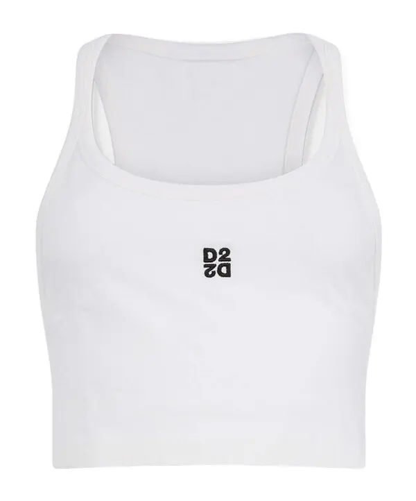 Dsquared2 D2 Logo Embroidered Tank Top - White