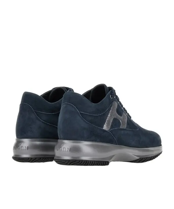 Hogan Interactive Round Toe Lace-up Sneakers - Blue