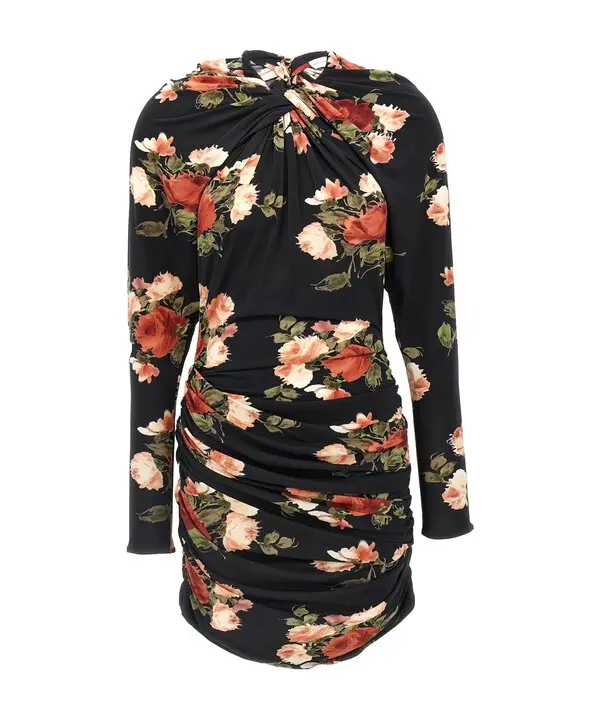 Magda Butrym Floral-printed Draped Mini Dress