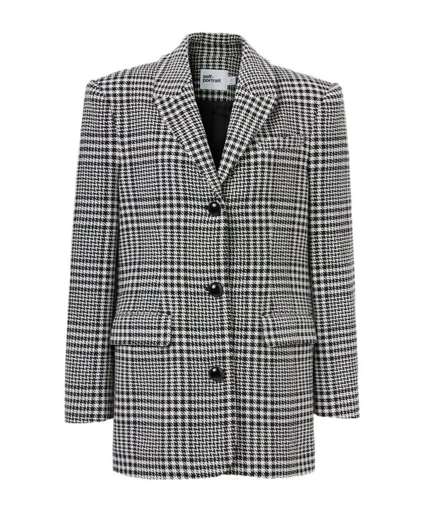 SELF-PORTRAIT Houndstooth Blazer