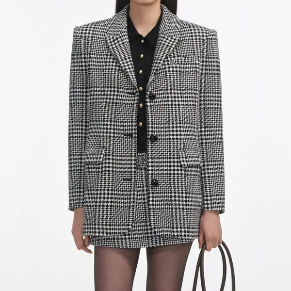 SELF-PORTRAIT Houndstooth Blazer