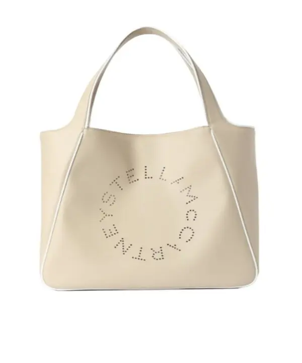 Stella McCartney Logo Contrast-piping Tote Bag - Beige
