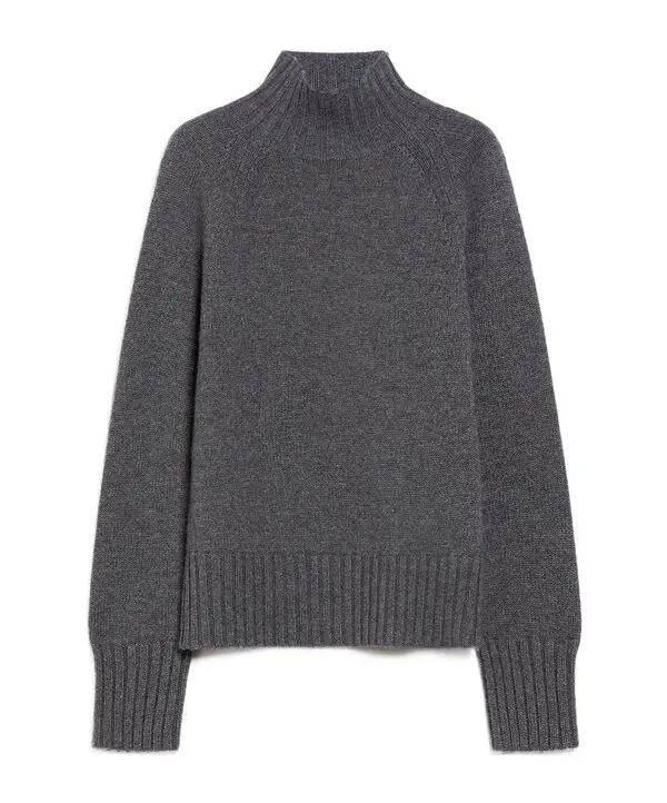 Max Mara High Neck Knitted Jumper - Medium Gray
