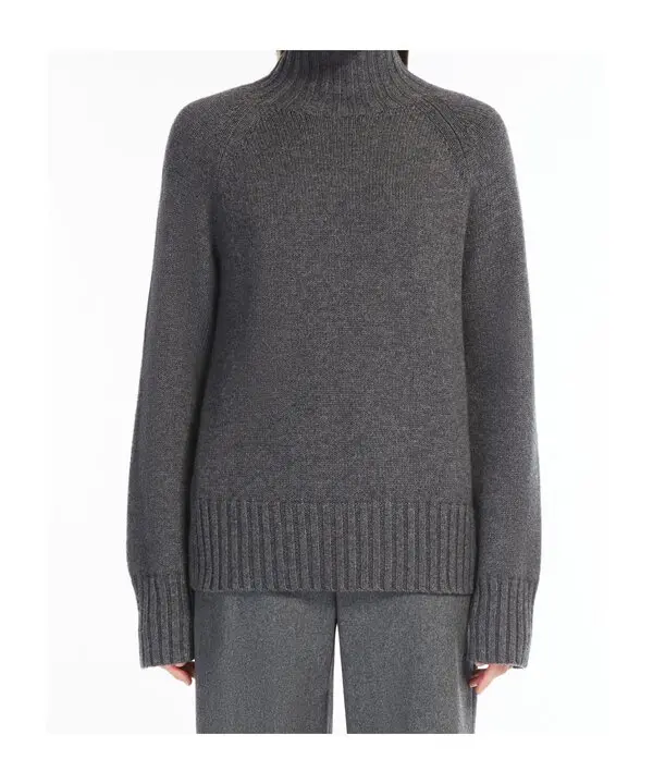 Max Mara High Neck Knitted Jumper - Medium Gray