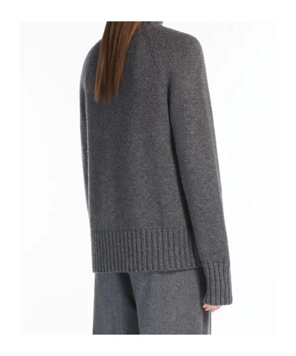Max Mara High Neck Knitted Jumper - Medium Gray
