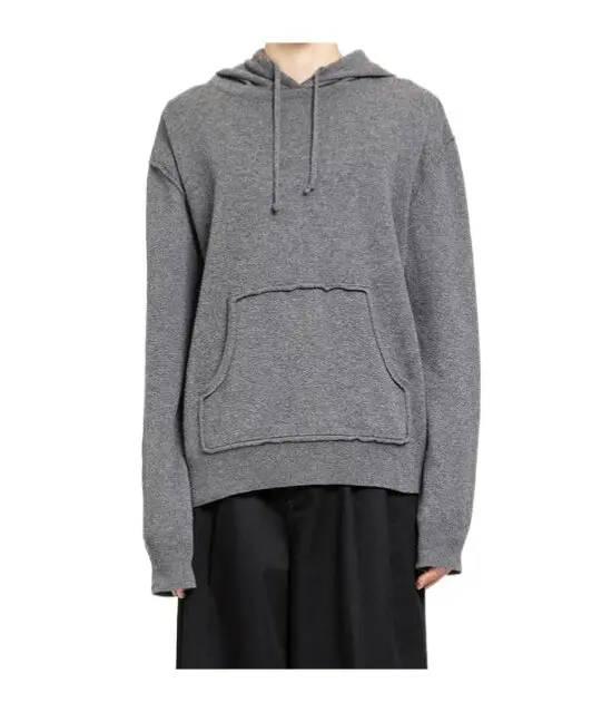MAISON MARGIELA Knitted Drawstring Hoodie - Grey