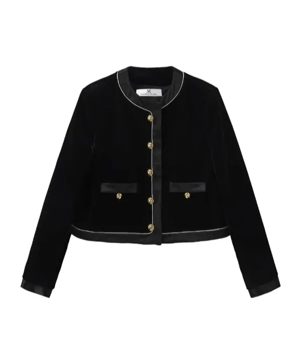 Marissa Chiara Gold-buttoned Velvet Jacket