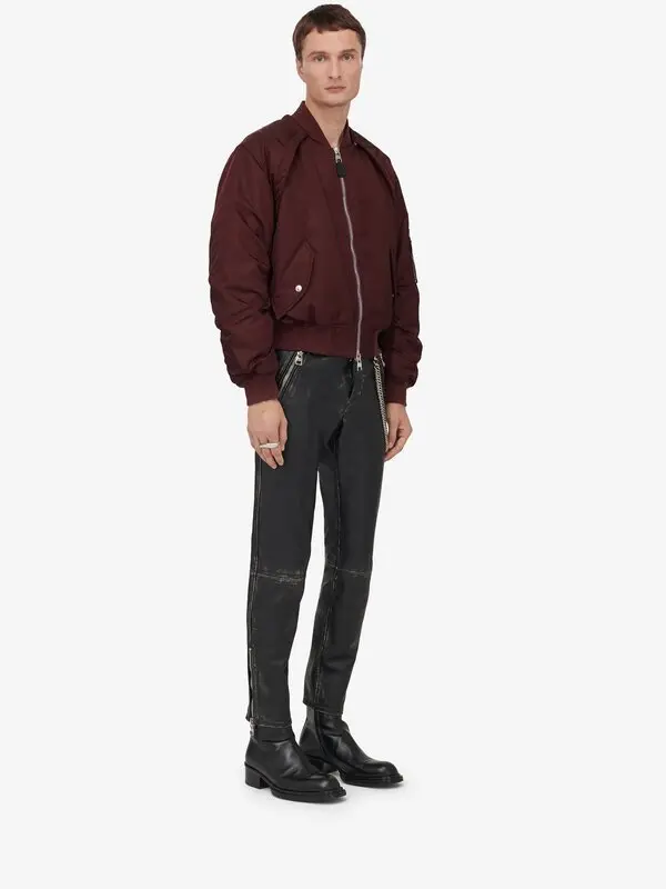 Alexander McQueen Removable Sleeve Zipper Baseball Coat